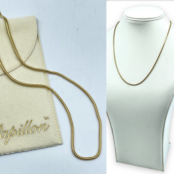 Papillon Blanc | Jewelry | New 8 Inch Papillon 14k Skalet Gold Overlay ...